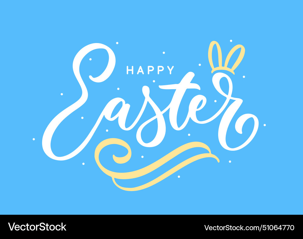 Happy easter hand lettering Royalty Free Vector Image