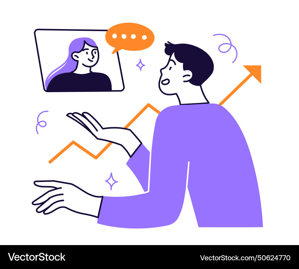 Online video call virtual communication via Vector Image