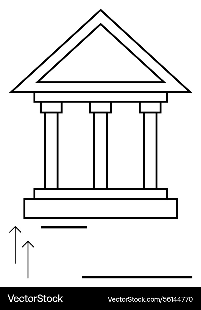 Pillared building representing institution Vector Image