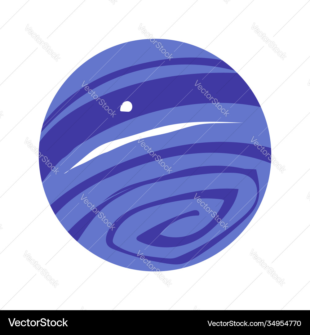 Planet neptune cartoon Royalty Free Vector Image
