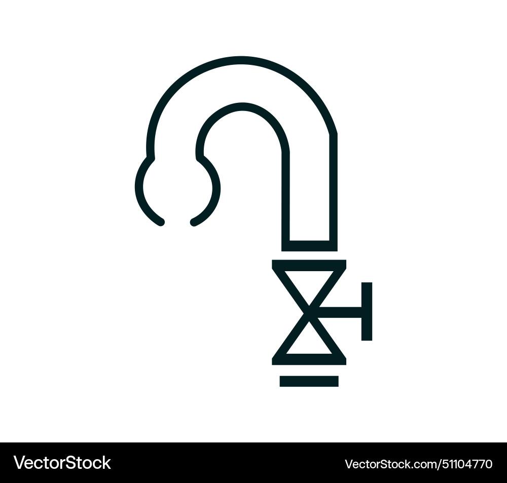 Saliva ejector with hand-controlled valve symbol Vector Image