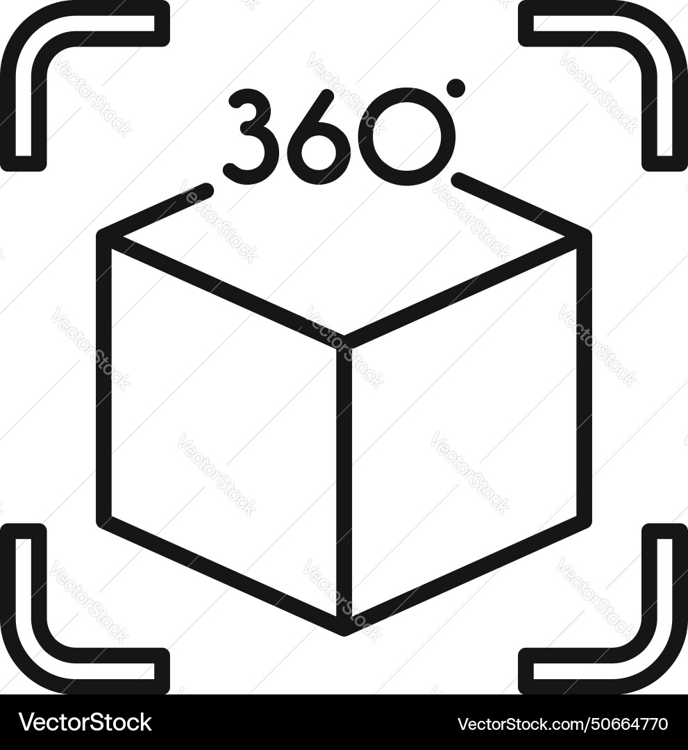 Virtual tour icon outline video minimal Royalty Free Vector