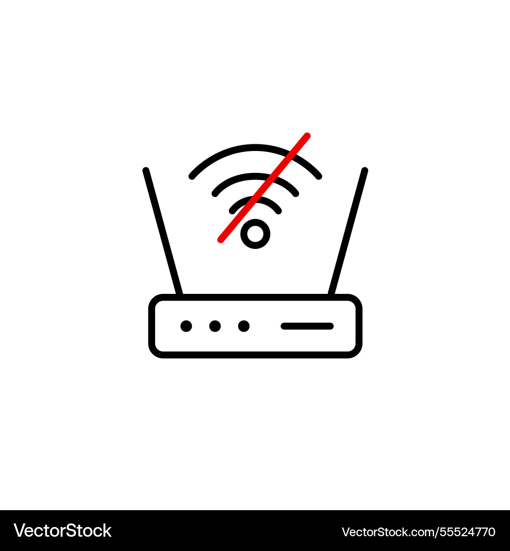 Wi-fi router offline internet outage disconnected Vector Image