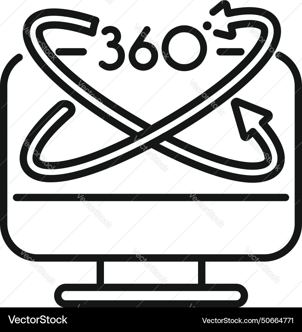 360 degree control icon outline arrow app Vector Image