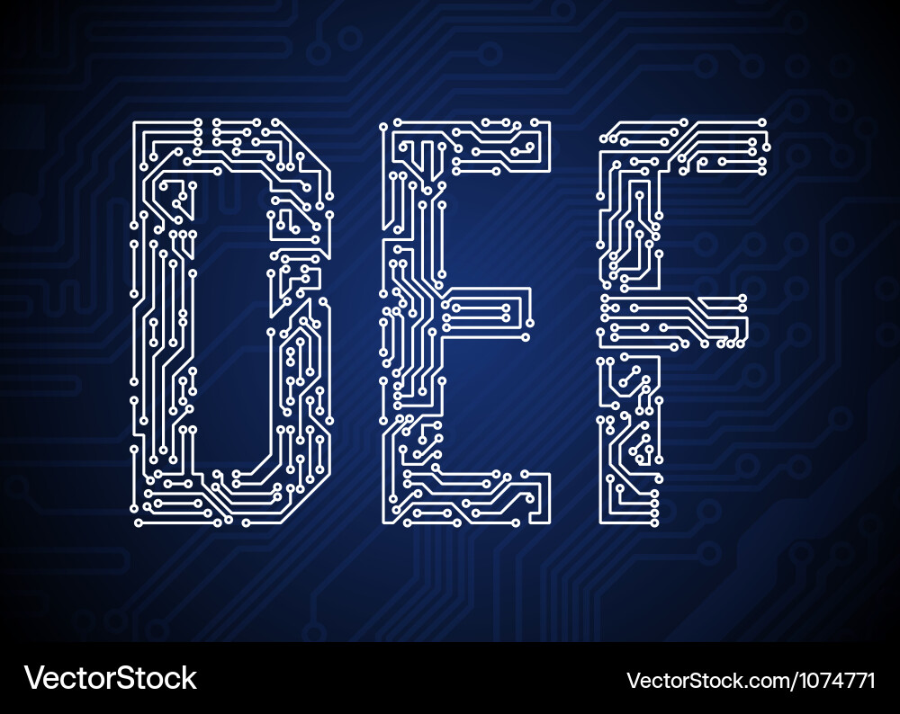Circuit Board Alphabet Royalty Free Vector Image