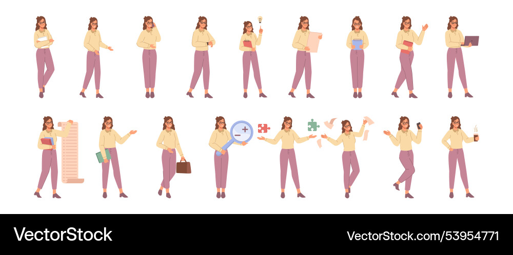 Female employee or manager at work Royalty Free Vector Image