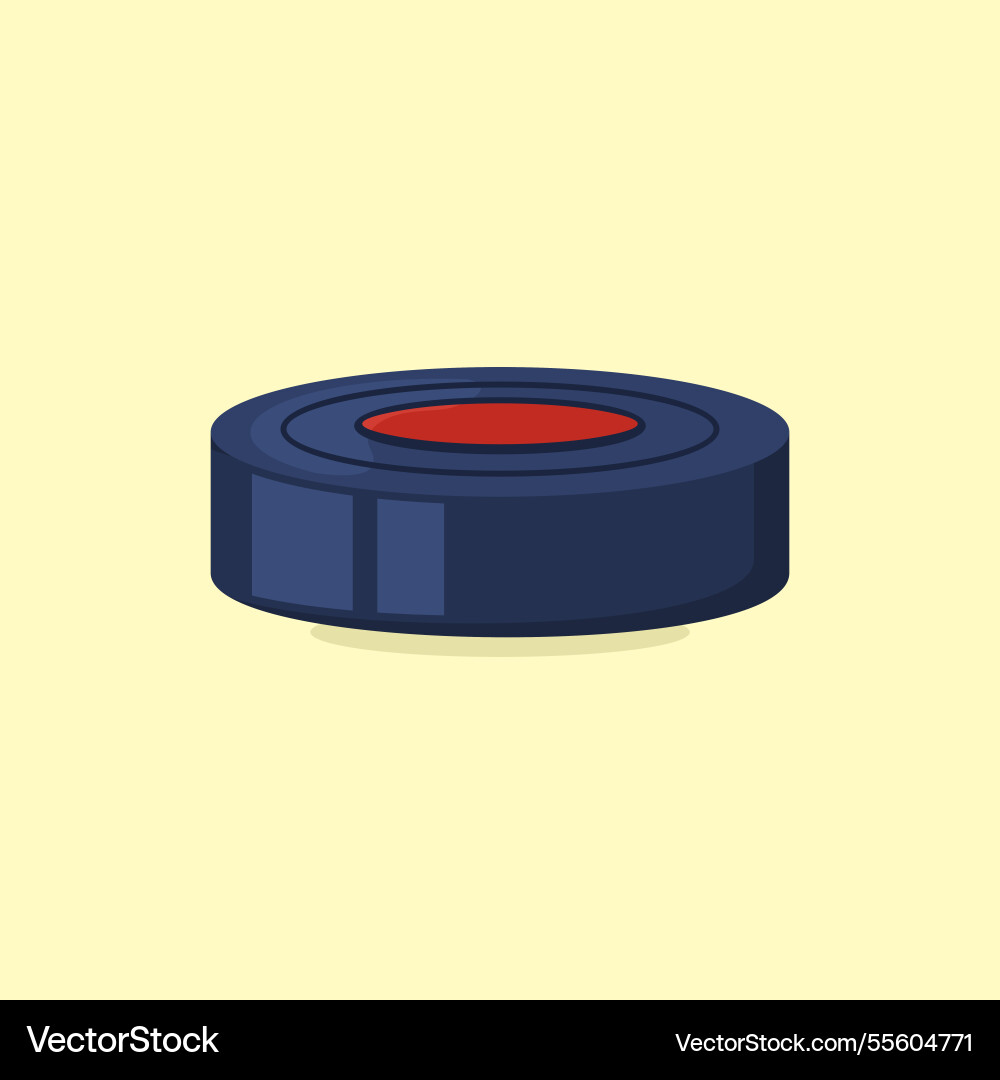 Flat hockey puck design Royalty Free Vector Image