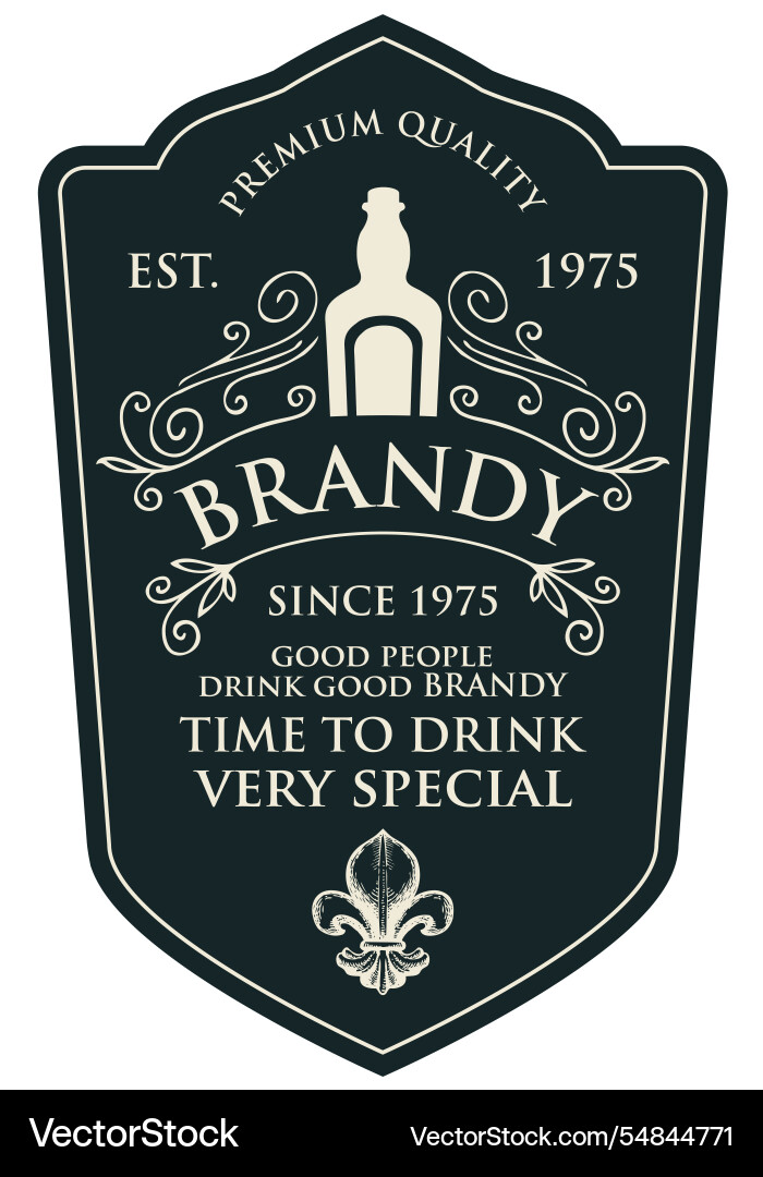 Hand-drawn banner or label for brandy Royalty Free Vector