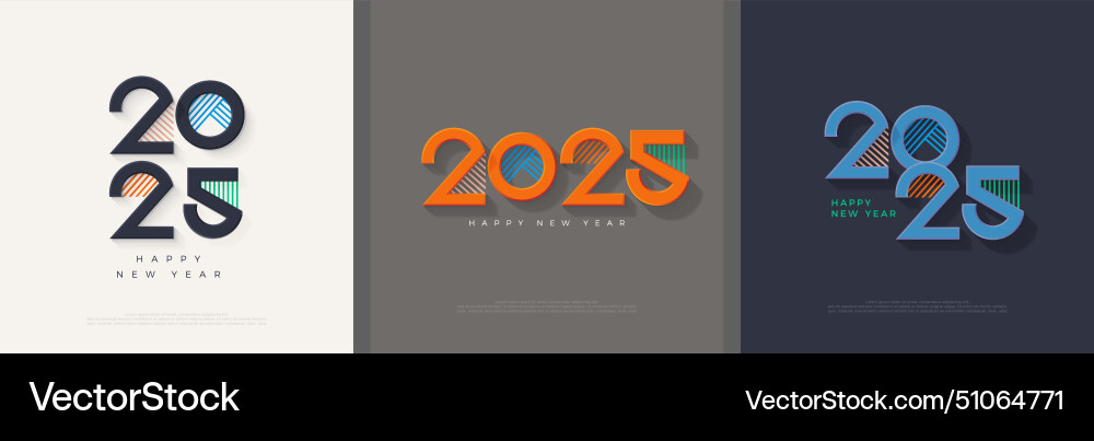 Happy new year 2025 with unique and elegant Vector Image