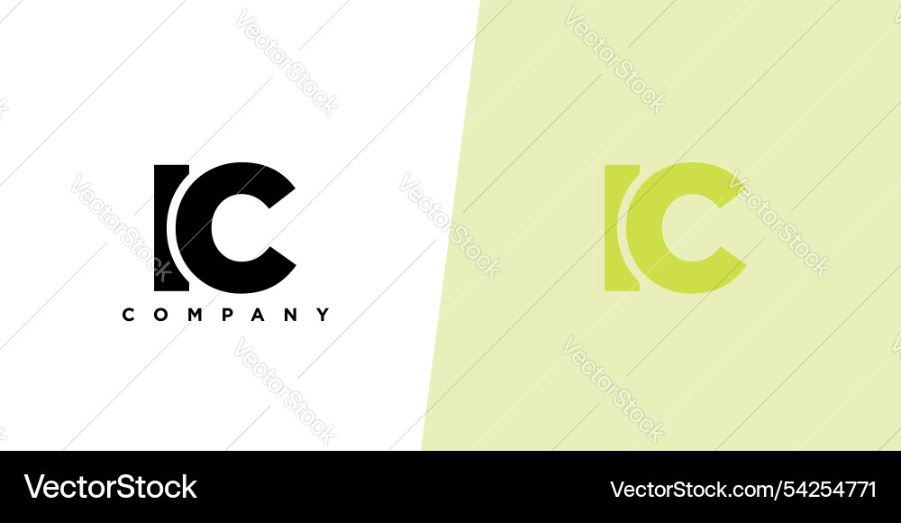 Letter i und c ic Logo Design Template minimal Vektorbild