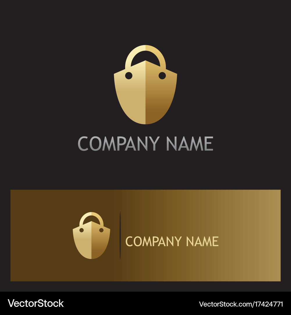 Lock shield secure gold logo Royalty Free Vector Image
