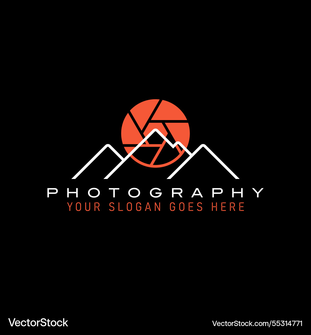Peak mountain line capture camera photography Vector Image