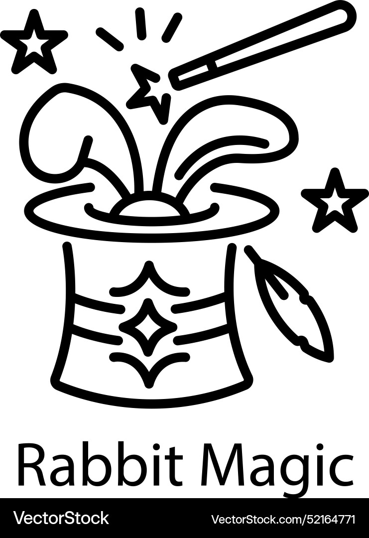 Rabbit magic Royalty Free Vector Image - VectorStock