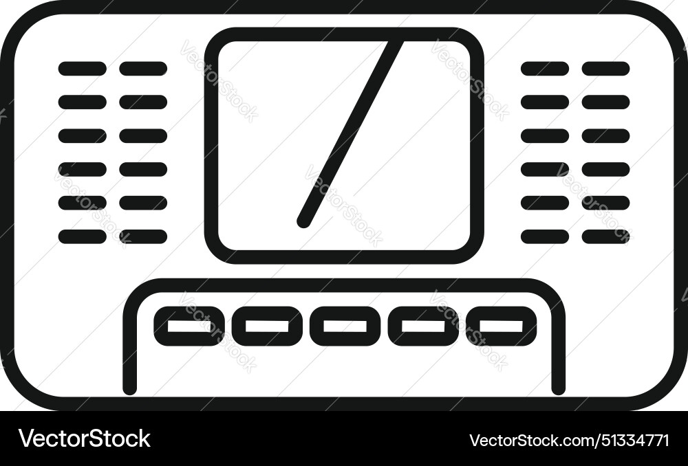 Retro radio line art icon Royalty Free Vector Image