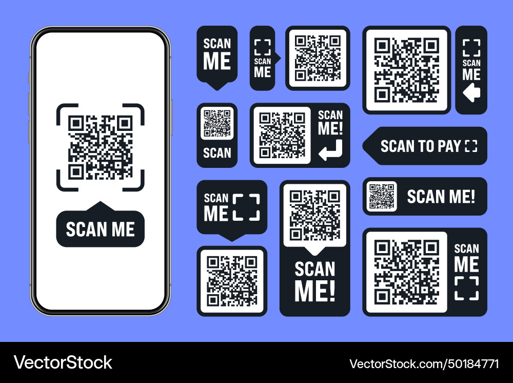 Scan me qr code sticker online payment special Vector Image