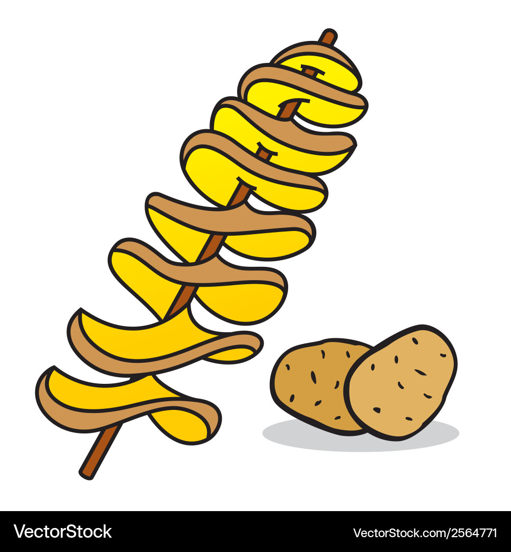 Spiral Potato Stick (2564771) – Royalty-Free Vector | VectorStock