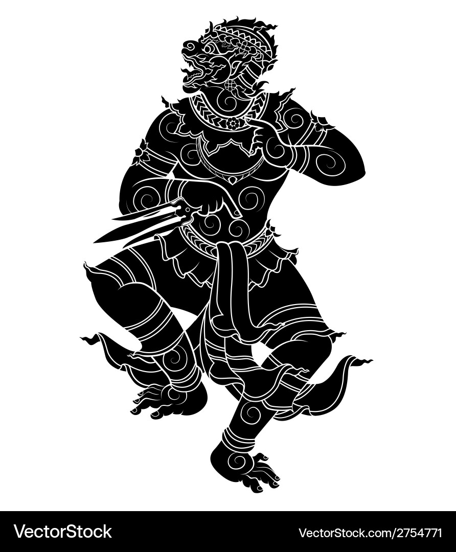 Standing hanuman Royalty Free Vector Image - VectorStock