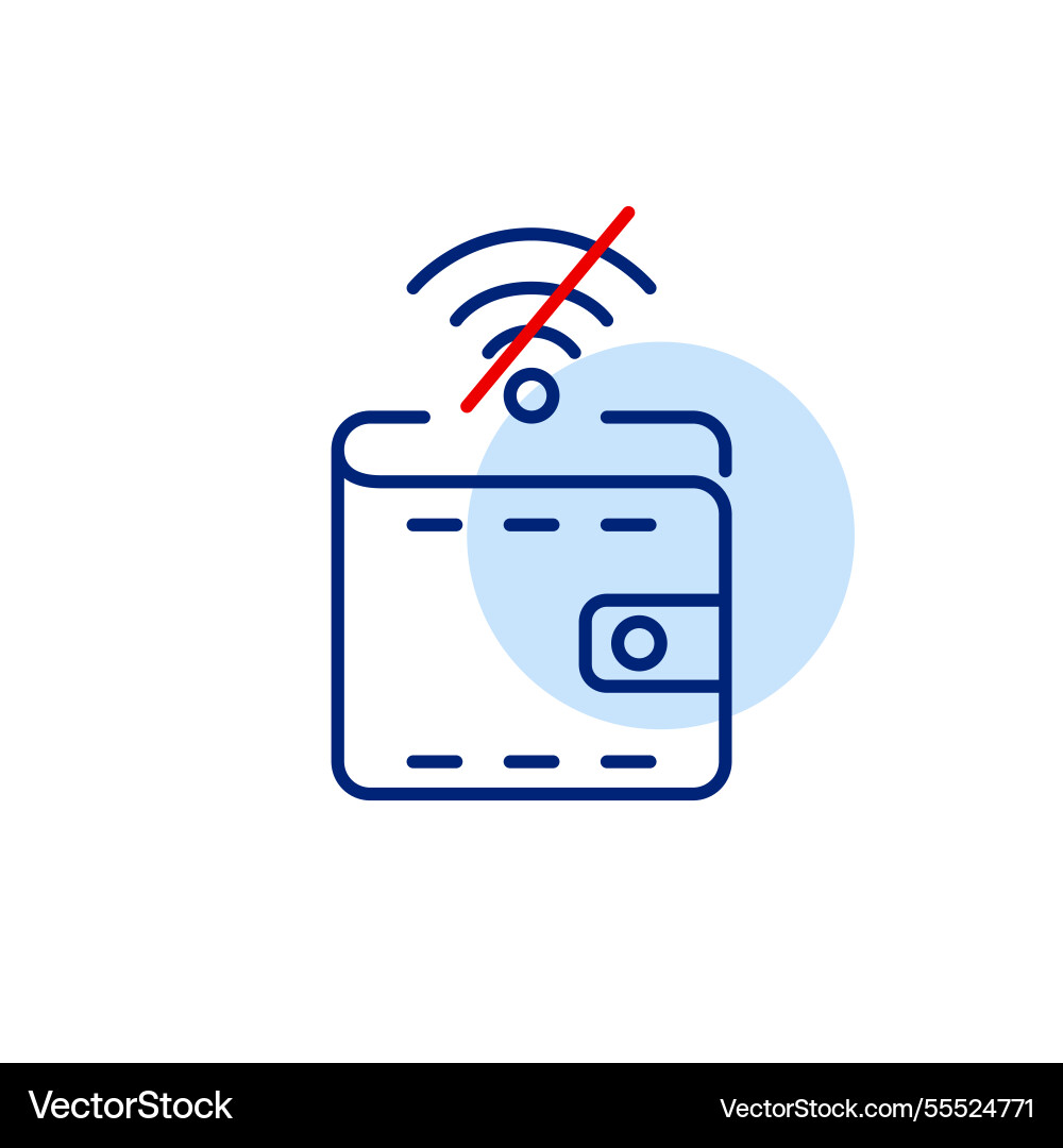 Wallet and no wi-fi symbol offline transactions Vector Image