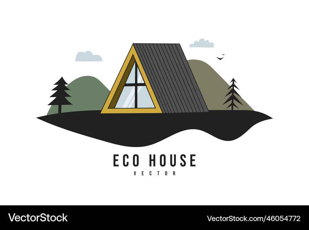 A-frame tiny house in flat style Royalty Free Vector Image