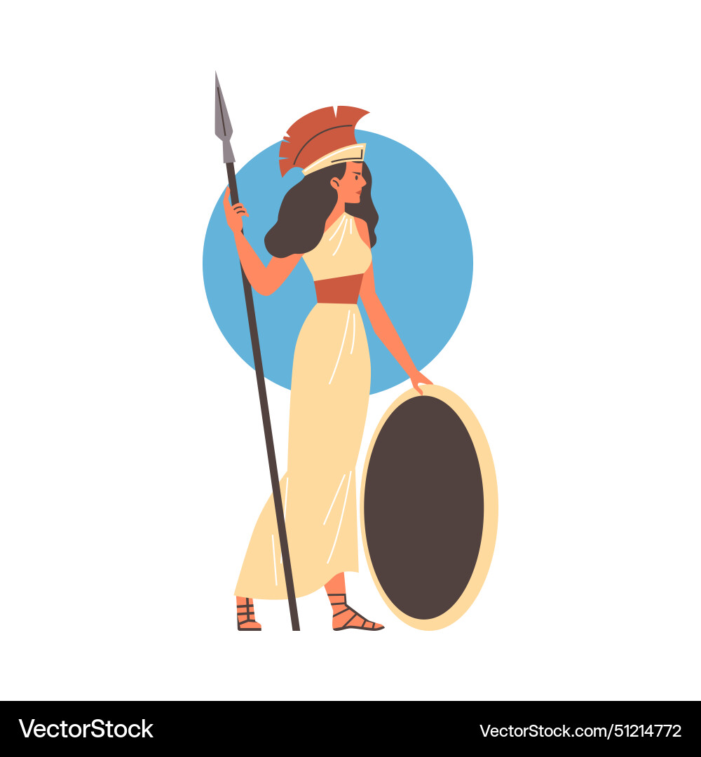 Ancient greek warrior woman Royalty Free Vector Image