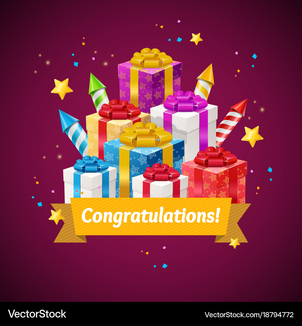 Congratulations greeting card concept Royalty Free Vector