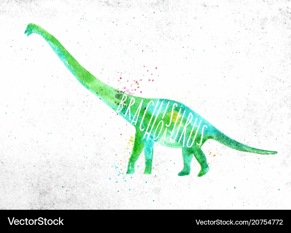 Dinosaur brachiosaurus vivid Royalty Free Vector Image