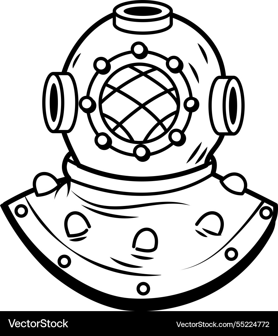Diving helmet Royalty Free Vector Image - VectorStock