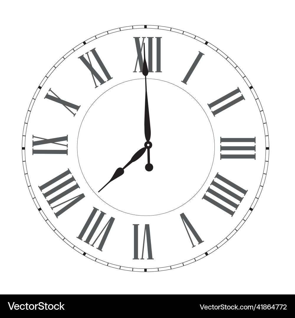 Elegant roman numeral clock Royalty Free Vector Image