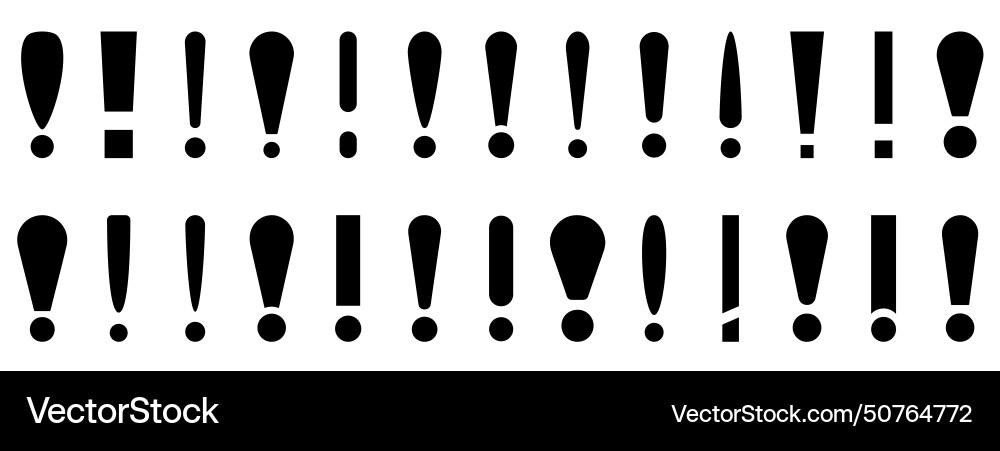 Exclamation marks big set of black and white Vector Image