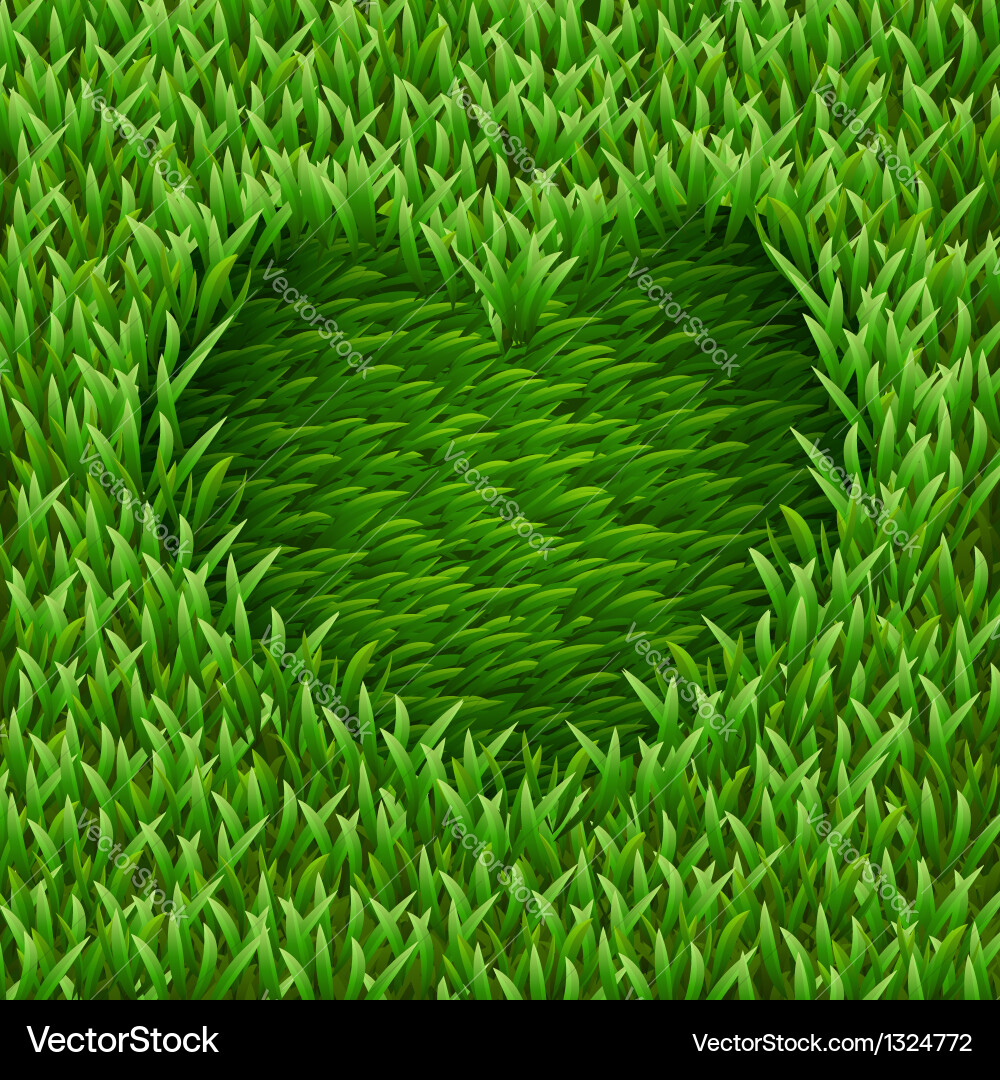 Heart on green grass Royalty Free Vector Image
