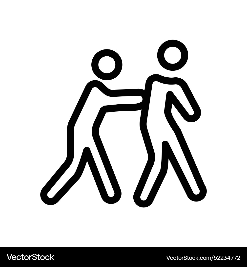 Man pushing another person icon black line art Vector Image