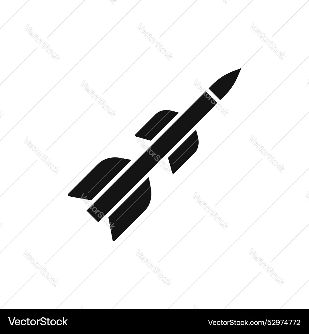 Missile icon symbol on white background Royalty Free Vector