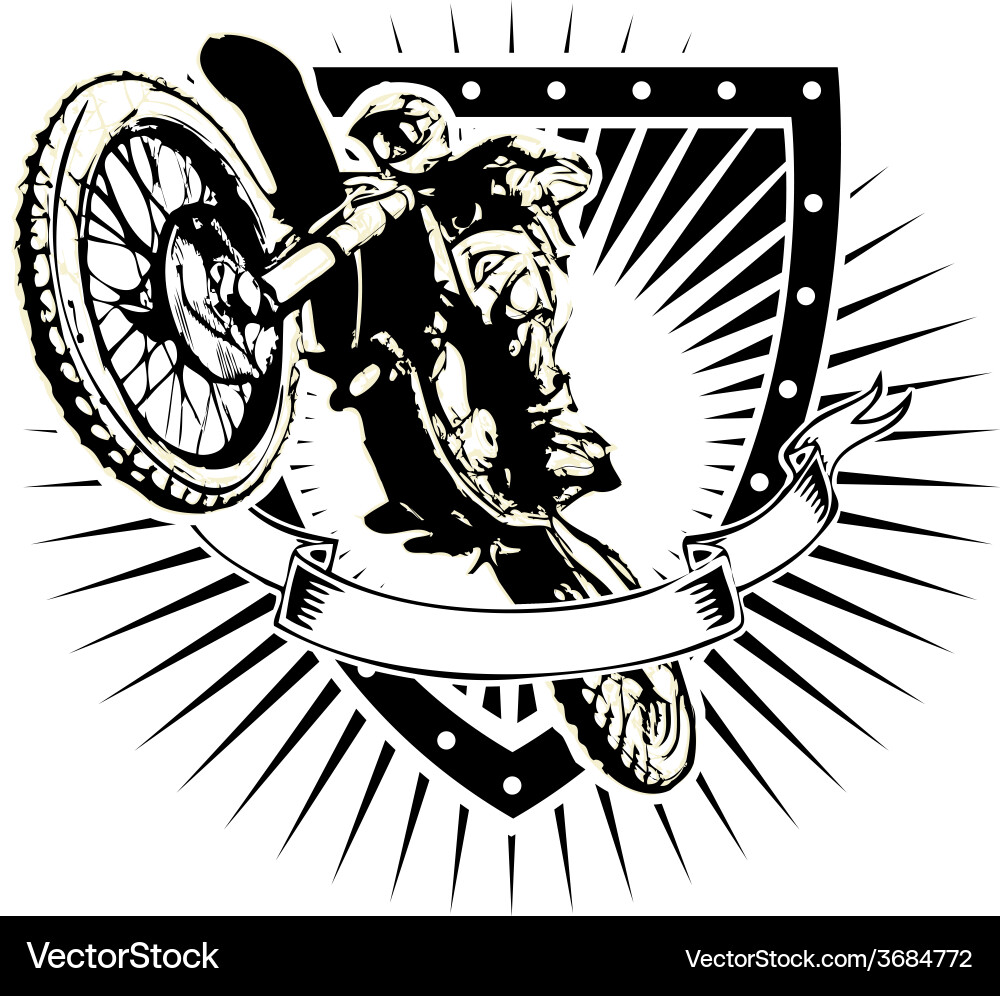 Motorcross shield Royalty Free Vector Image - VectorStock