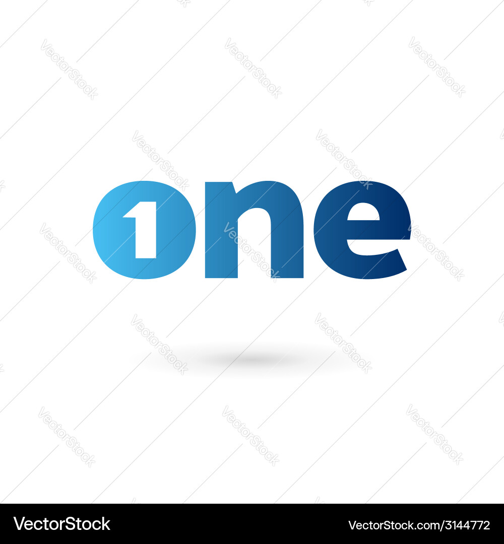 Nummer eins 1 Wort Logo-Symbol-Design Vorlage Vektorbild