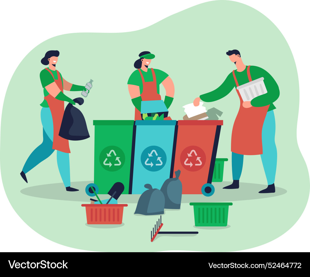 People recycling concept Royalty Free Vector Image