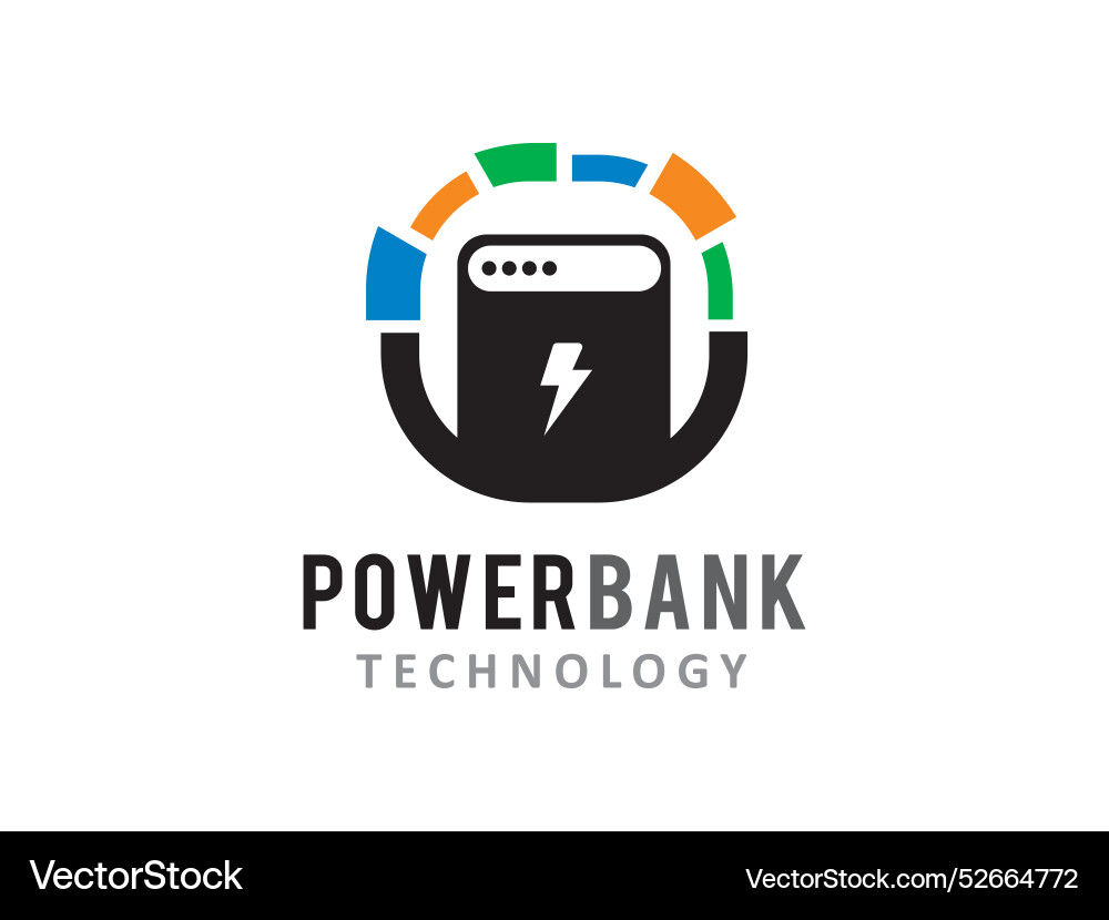 Power bank logo symbol or icon template Royalty Free Vector