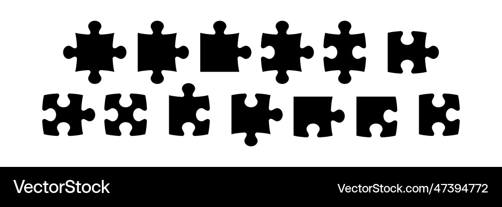 Puzzle Piece Templates & Shapes Royalty Free Vector