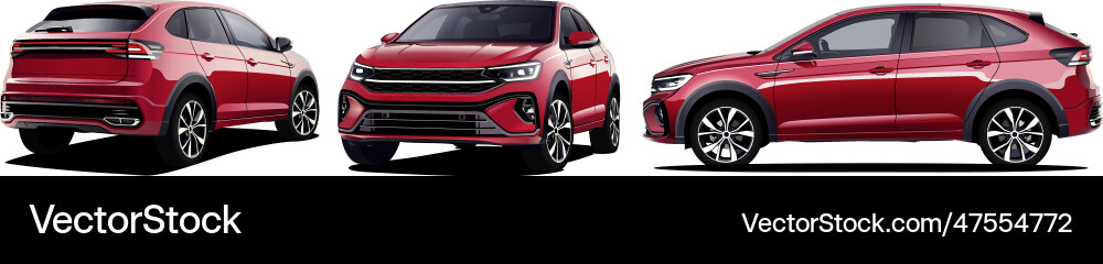 Realistic 3d isolated red car suv Royalty Free Vector Image