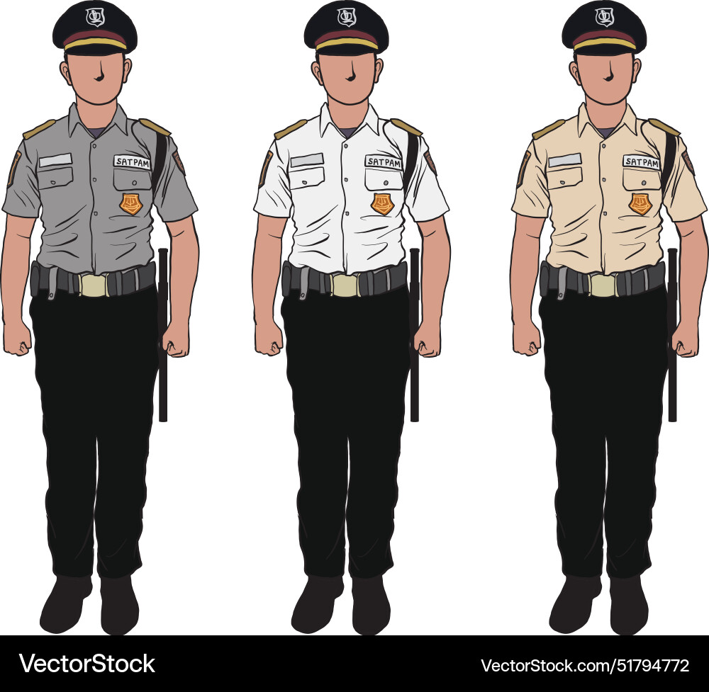 Security in indonesia known as satpam Royalty Free Vector
