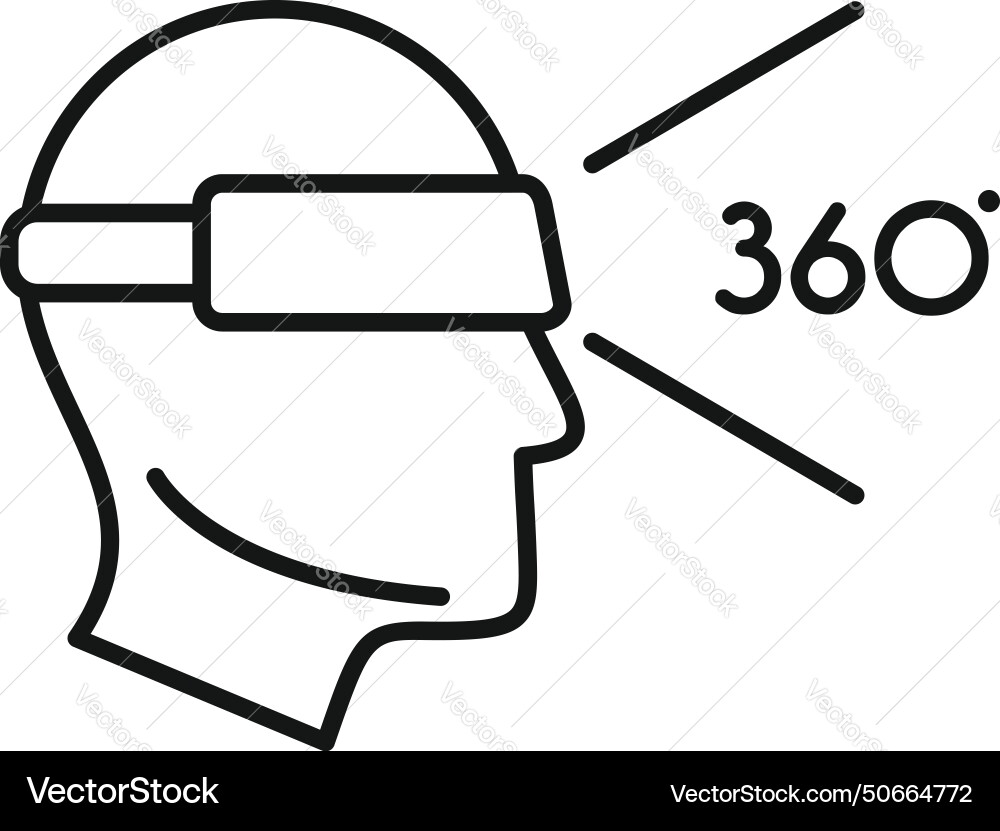 Vr headset icon outline minimal wide Royalty Free Vector