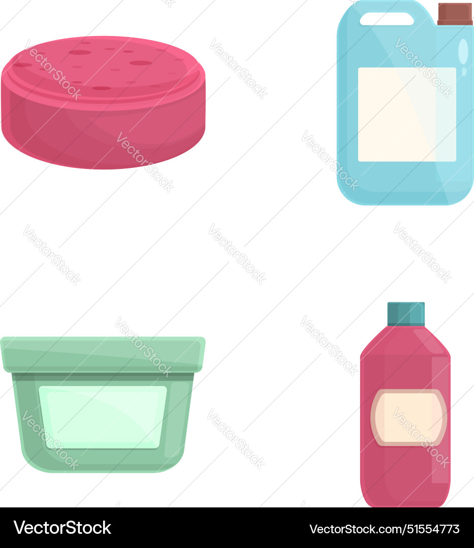 Colorful household essentials set Royalty Free Vector Image