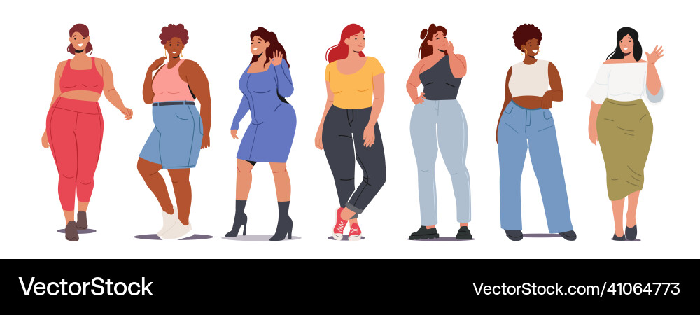 Curvy Women Fashion Royalty Free Vector Image - VectorStock