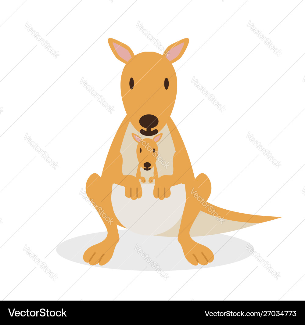 Cute kangaroo with baby Royalty Free Vector Image
