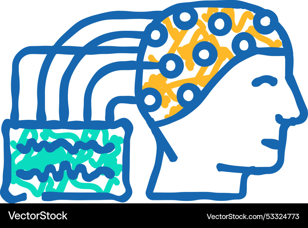 Eeg monitoring neuroscience neurology icon doodle Vector Image Eeg monitoring neuroscience neurology icon doodle Vector Image