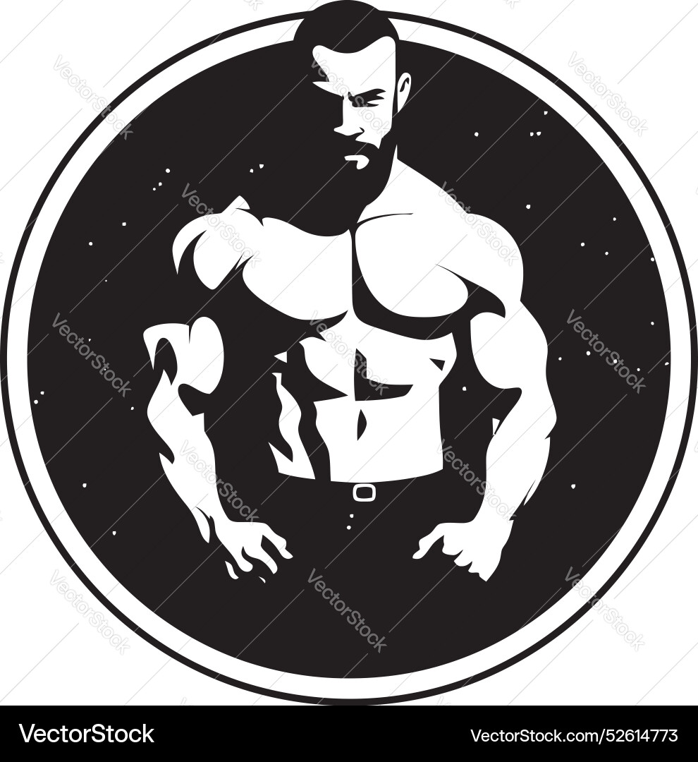 Fit fusion black fitness man symbol design muscle Vector Image