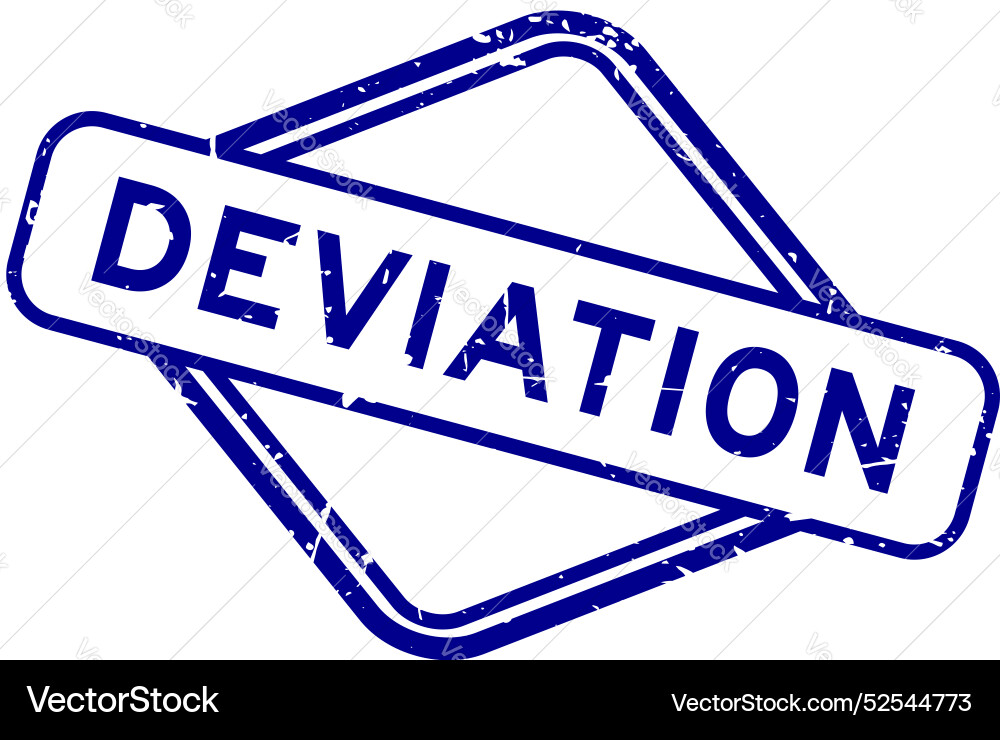 Grunge blue deviation word rubber seal stamp Vector Image