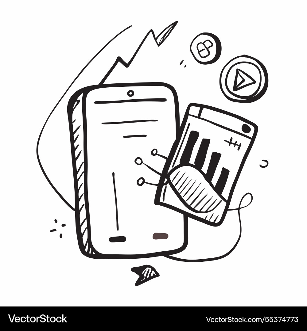 Health app icon and smartphone with digital Vector Image