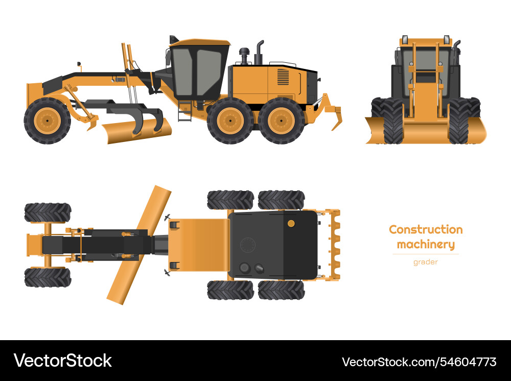 Isolated grader drawing industrial transport Vector Image