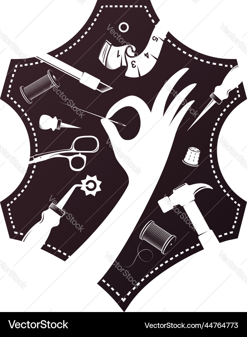Leather goods symbol for a worker Royalty Free Vector Image
