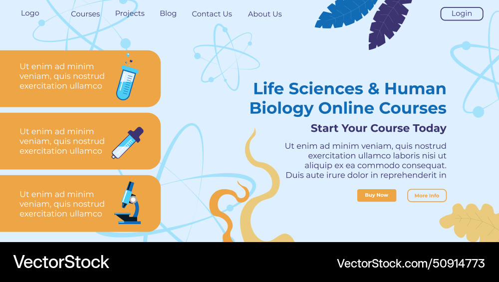 Life science and human biology online courses Vector Image